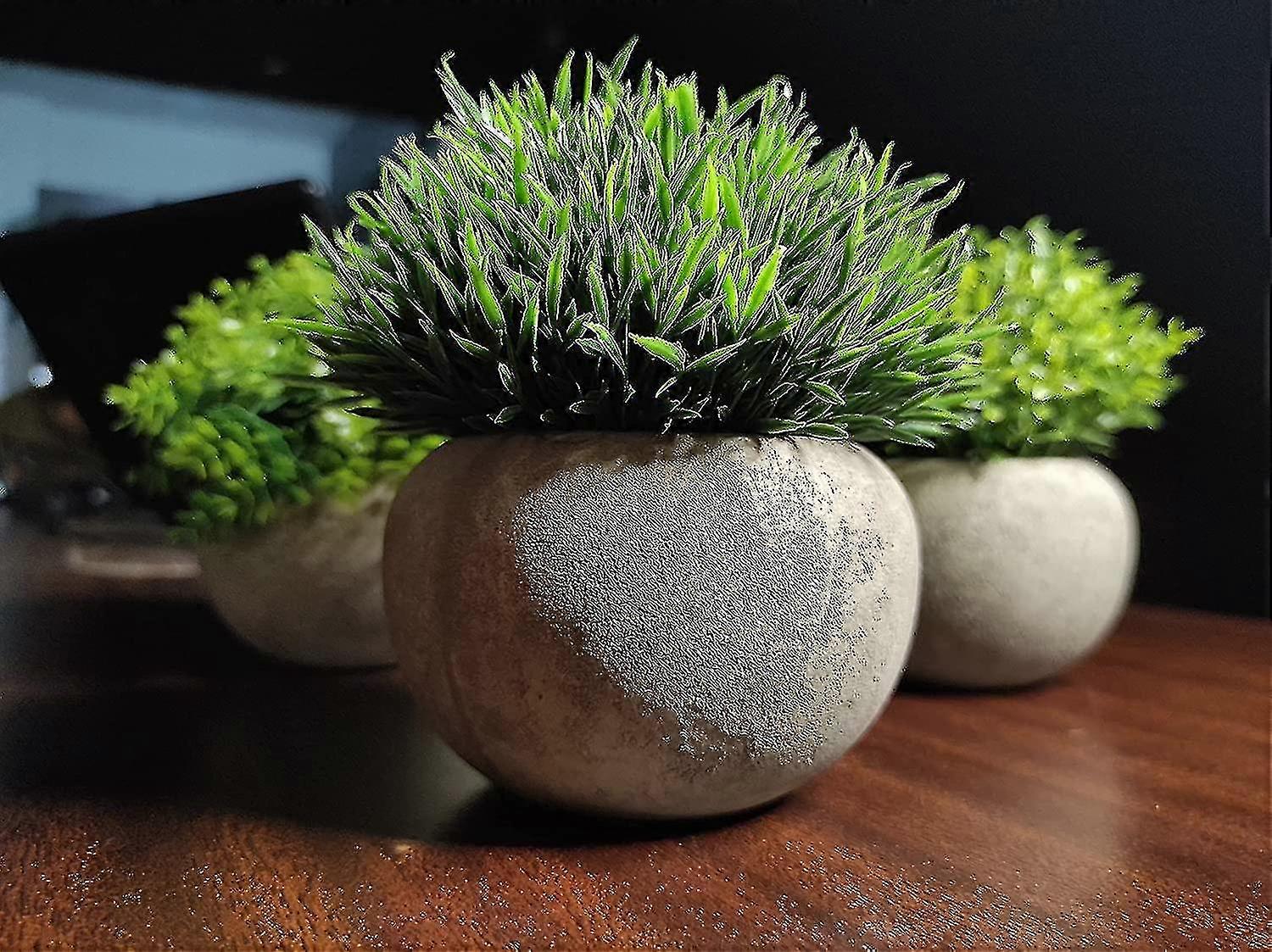 Fake Plants Pack Of 3 Small Artificial Plants Indoors In Pots Faux ...