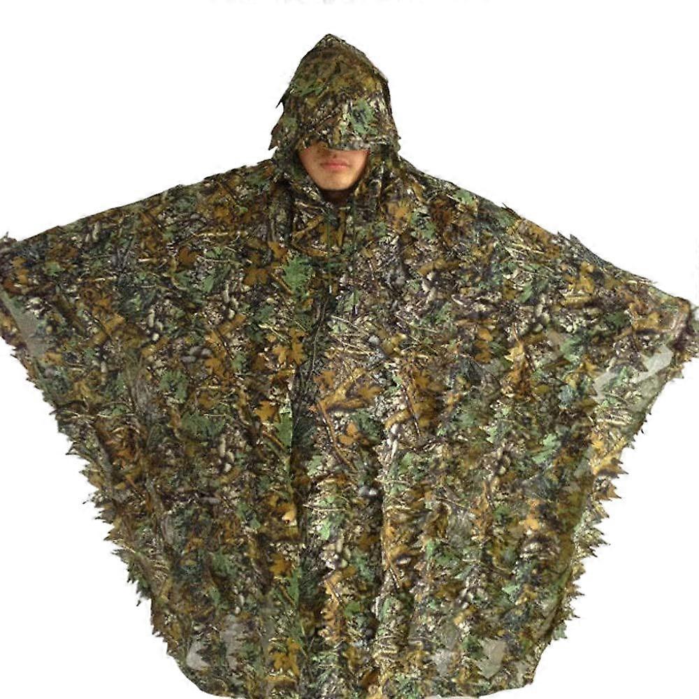 Tactical Gear 3D Leaves Camouflage Woodland Poncho Cloak Ghillie Suits ...