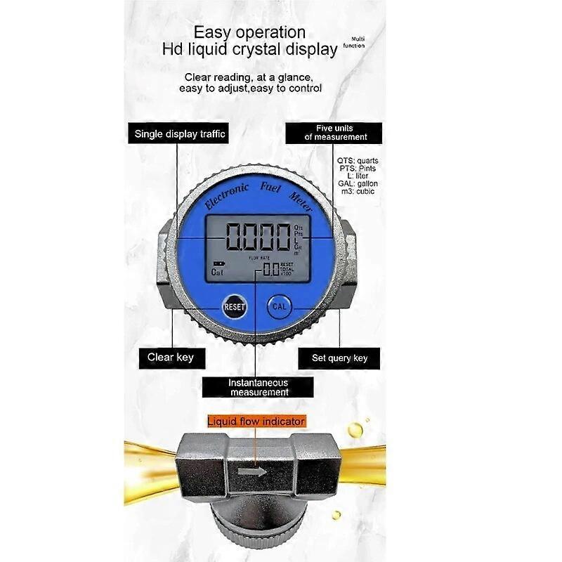 Waterproof Digital Flowmeter Liquid Water Meter Meter Oil Flowmeter ...