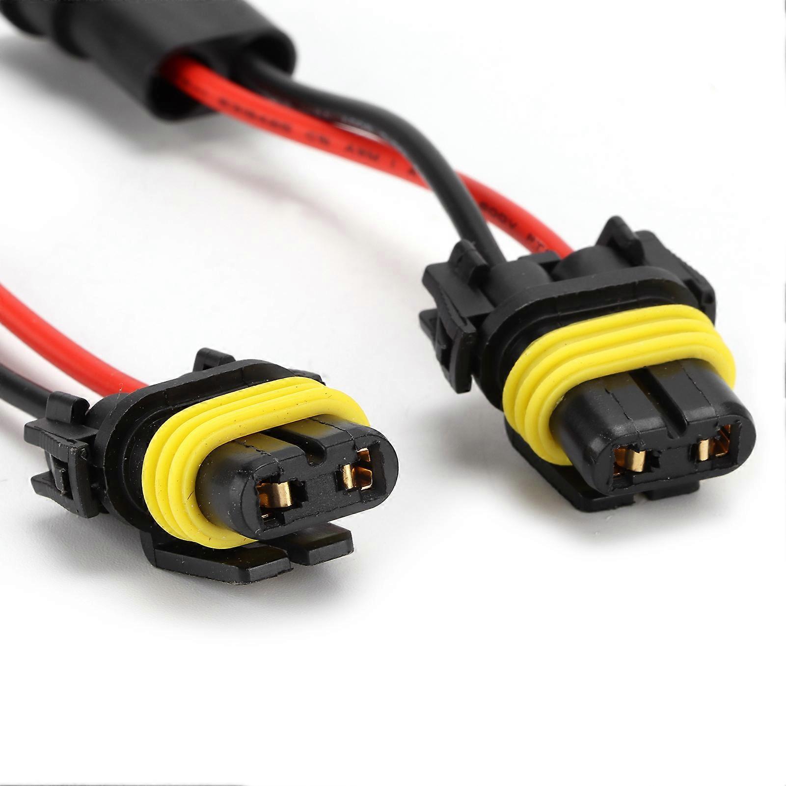 Pair H11 Male to 9005/9006 Female Adapter Headlight Fog Light Universal ...