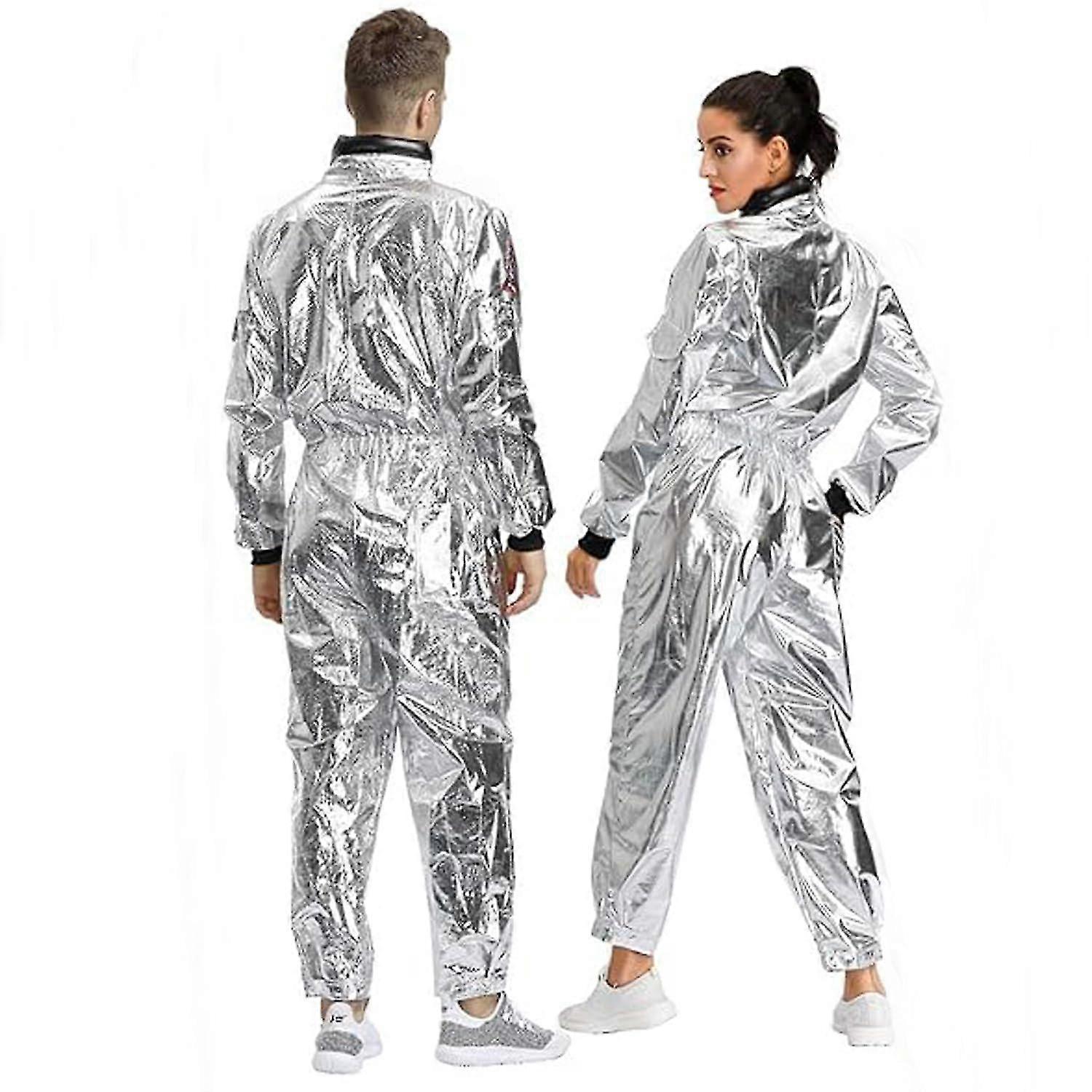 Astronaut Costume Space Suit For Adult Cosplay Costumes, Zipper Silver ...