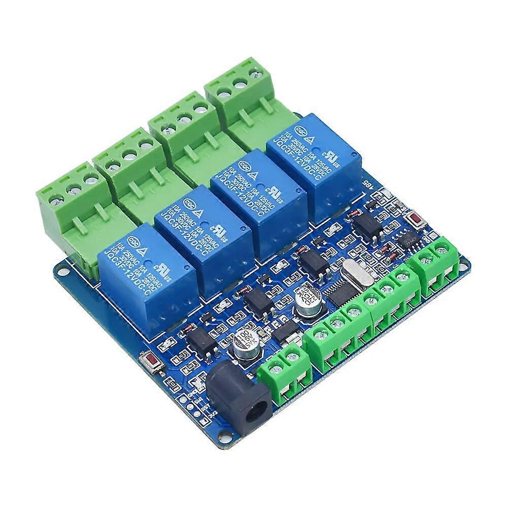5V 12V Modbus Rtu 4 8 channel Relay Module RS485 TTL Communication 4 8 way Input Relay Module ...
