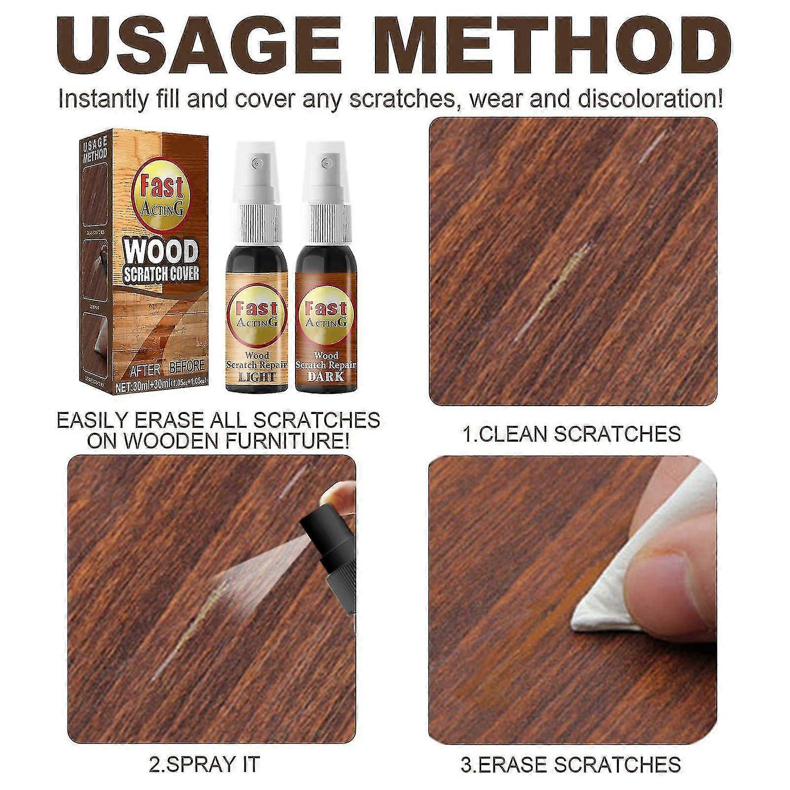 Wooden Scratch Remover Spray, Fix It Wood Scratch Repair Spray Wood ...