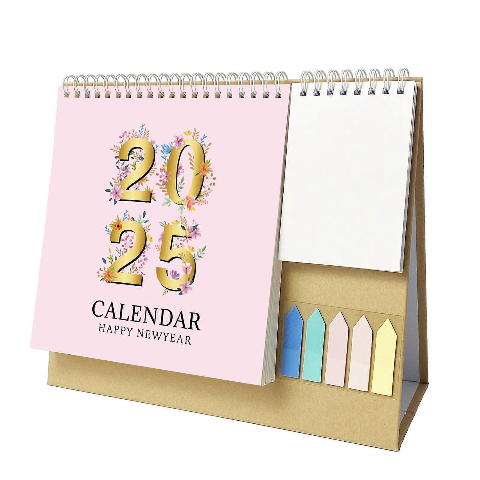 Desk Calendar Jan. to Dec.2025 12 Month Desktop Calendar Standing Flip ...