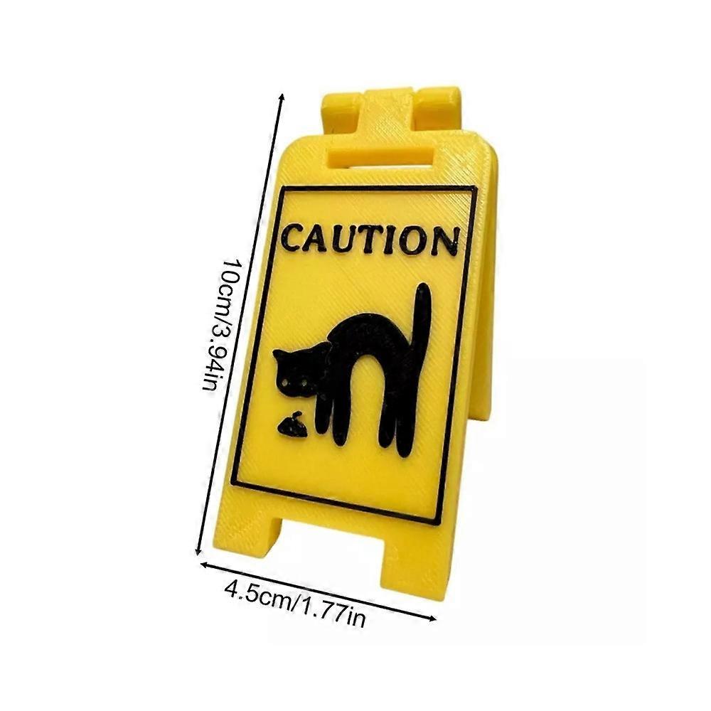 Cat Vomit Caution Sign Funny Gag Gift Yellow 3D Printed Caution Vomit ...