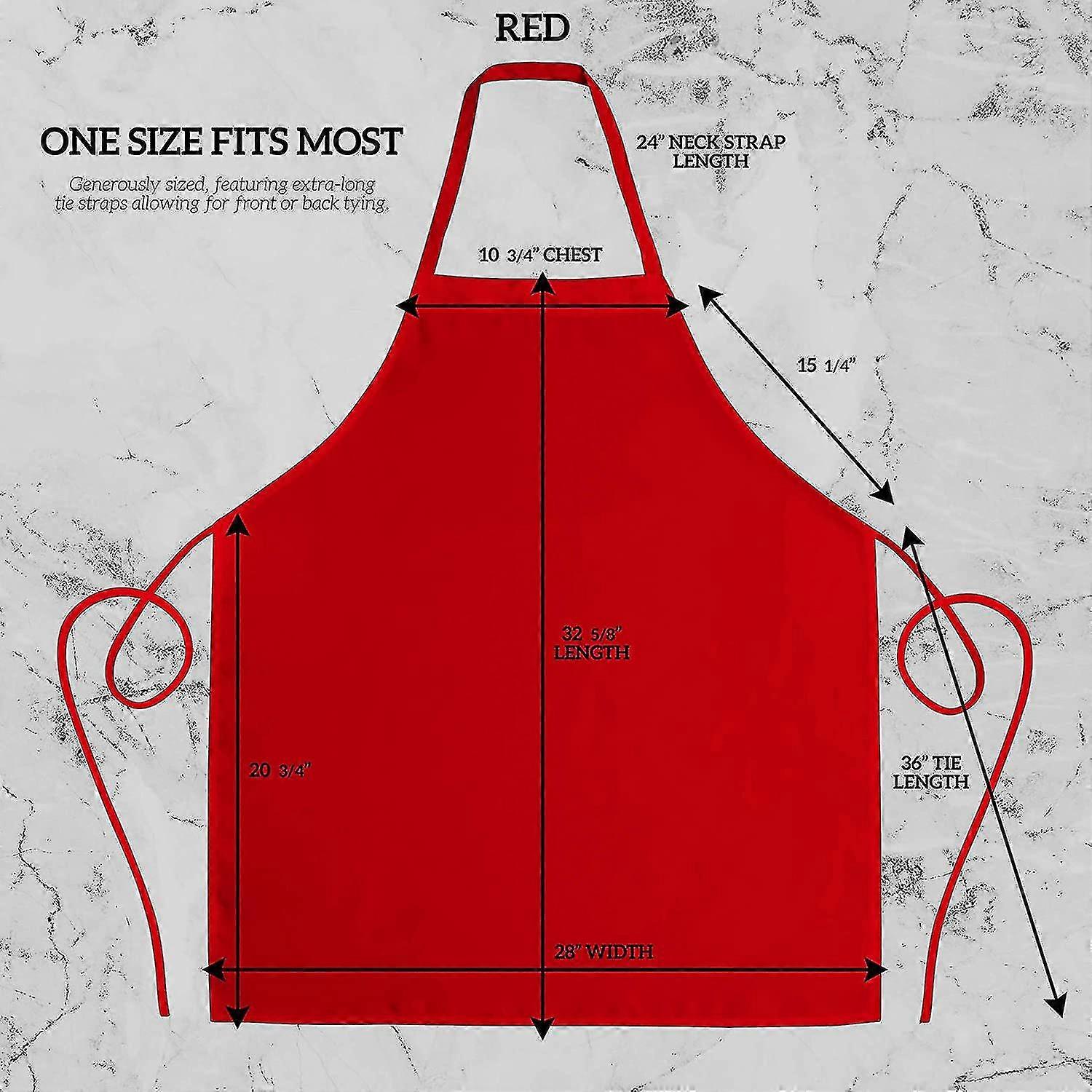 12 Pack Bib Apron - Unisex Red Aprons, Machine Washable Aprons For Men ...