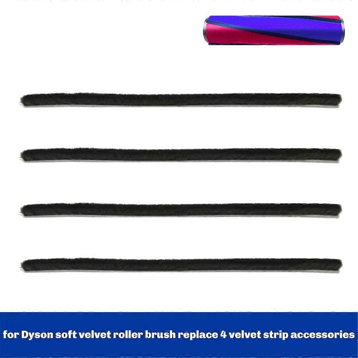 4pcs Soft Plush Strips for V11V7V8V10 Vacuum Cleaner Rolling Brush ...
