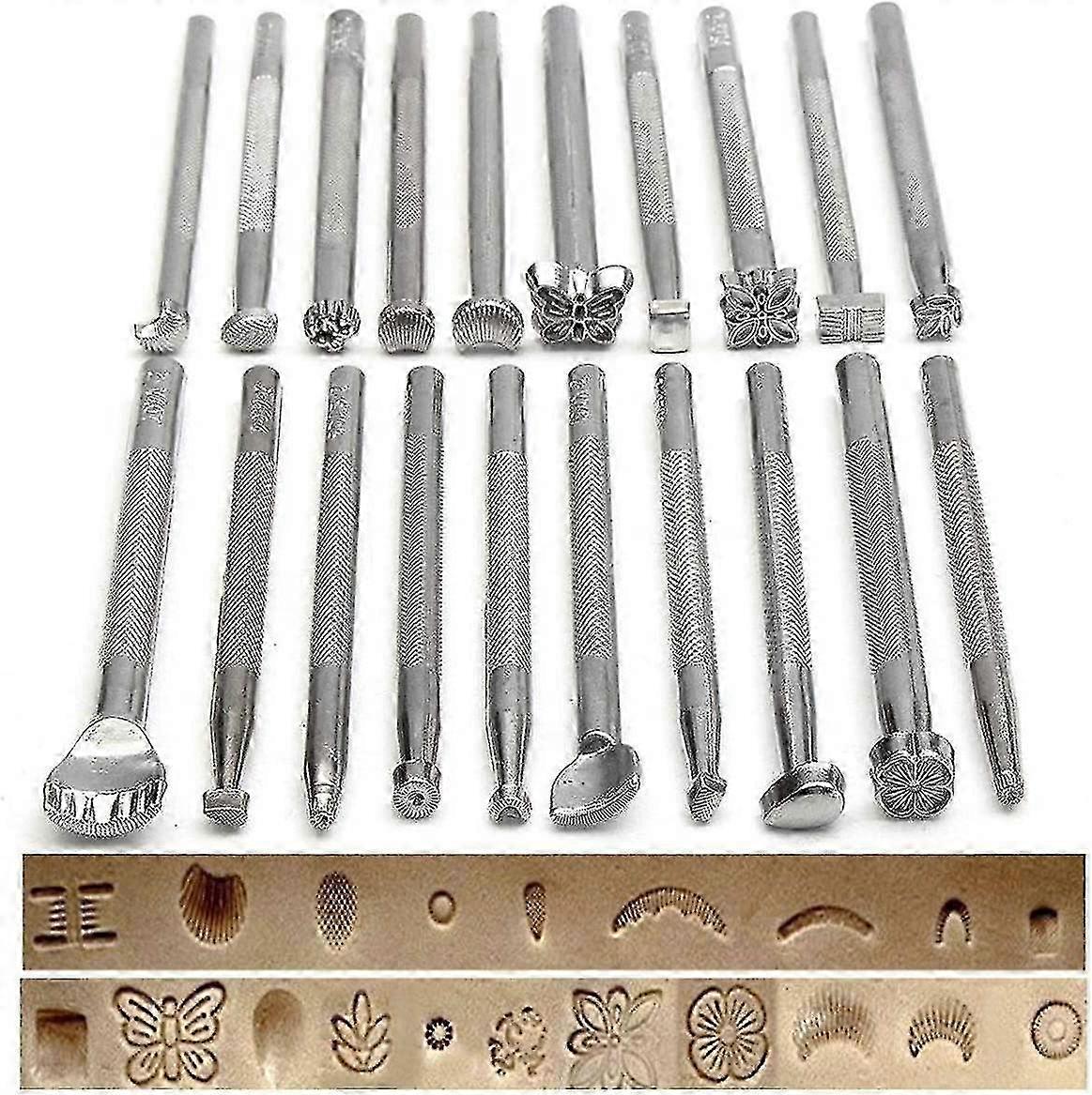 20pcs Leather Stamping Tools Set for DIY Leatherworking & Saddle Making ...