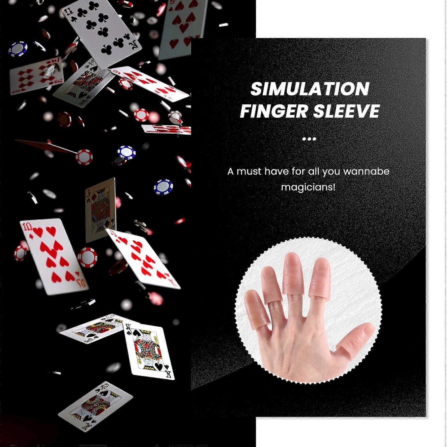 5Pcs /Set Simulation Finger Sleeve Fake Thumb Tip Finger Magic Prank ...