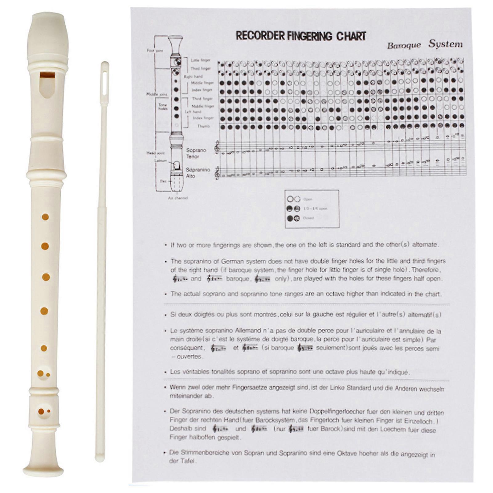 Soprano Recorder German Style Treble Flute 8 Hole Soprano Recorder With ...