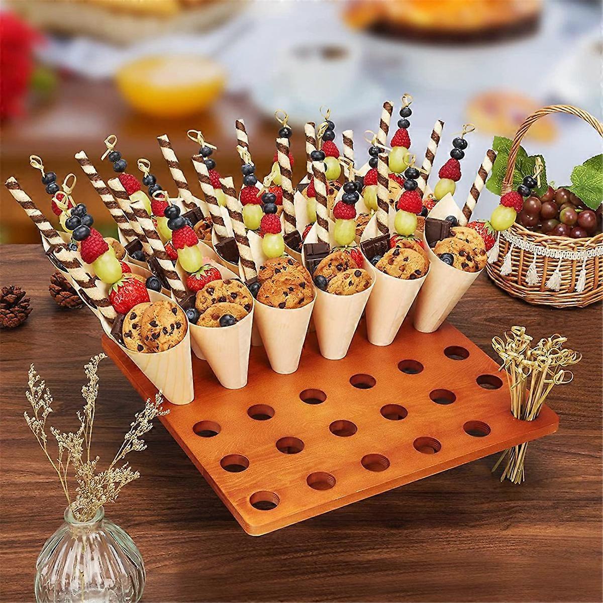 36 Holes Ice Cream Cone Holder Food Display Stand Food Cone Holder ...