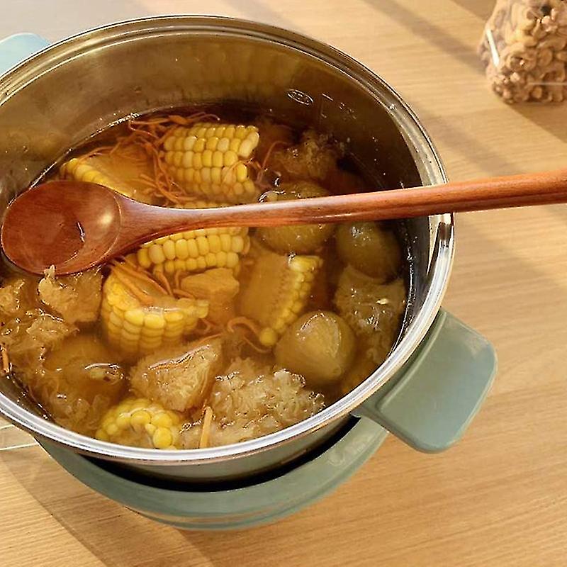 Cooking Utensils Wooden Spoon, Long Handled Stirring Wooden Spoon 6 ...