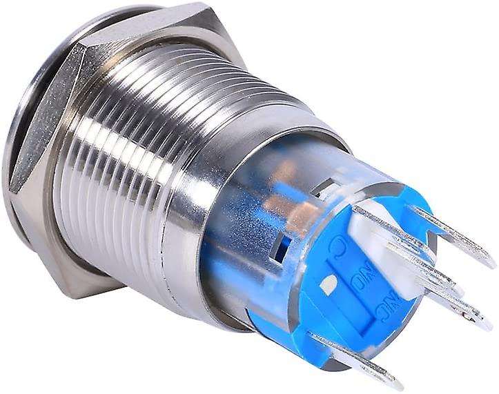 12v Led Self-latching Latching Button Switch, 19mm Waterproof Stainless ...