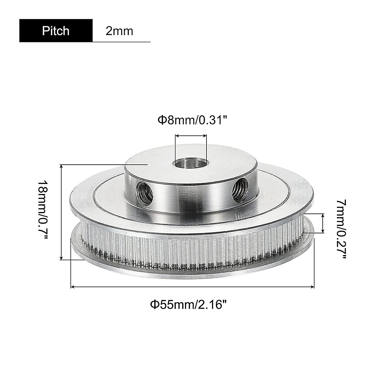 80 Teeth 8mm Bore Timing Pulley, Aluminium Synchronous Wheel Silver ...