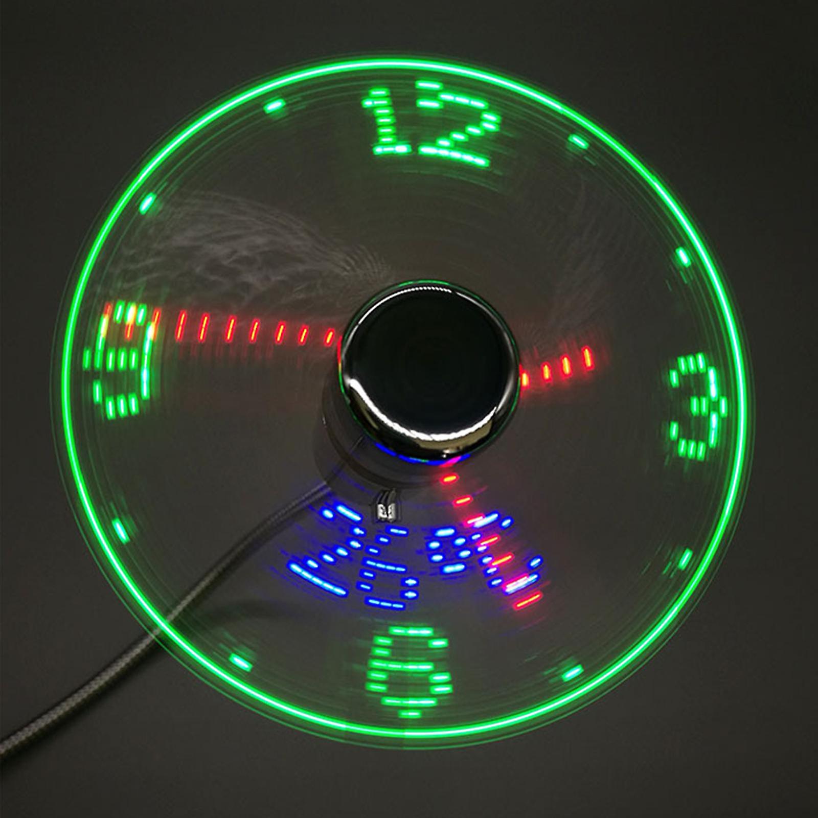 Led Clock Fan With Temperature Desktop Flexible Cooling Fan For Desk ...