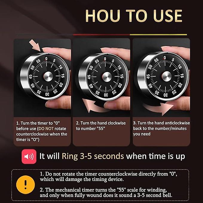 Magnetic Kitchen Timer - Visual Timer for Kids, 60 Minutes Visual ...