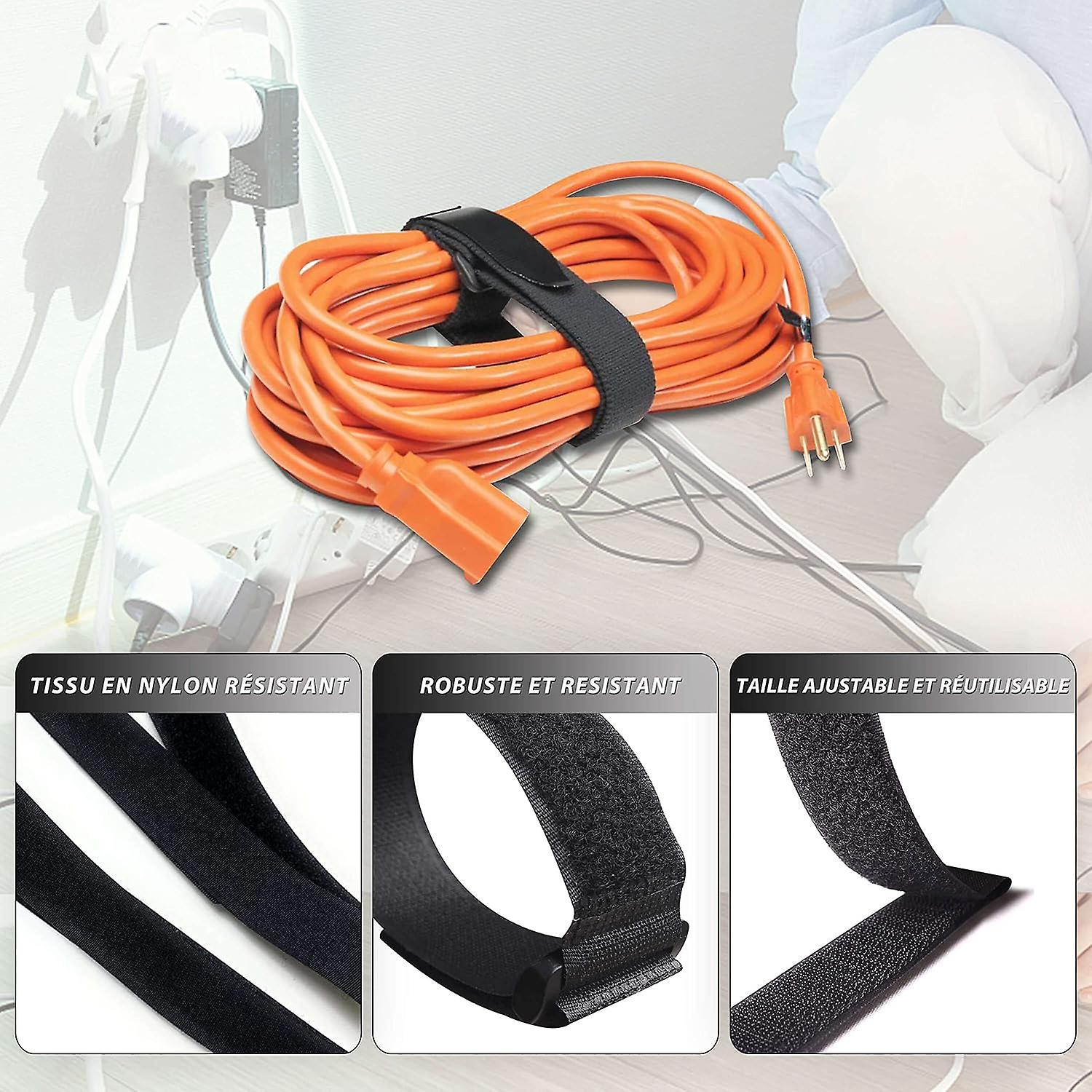 cable tie-LOT OF 10: SIZE 50CM - Multi-Size Hook and Loop Strap - Cable ...