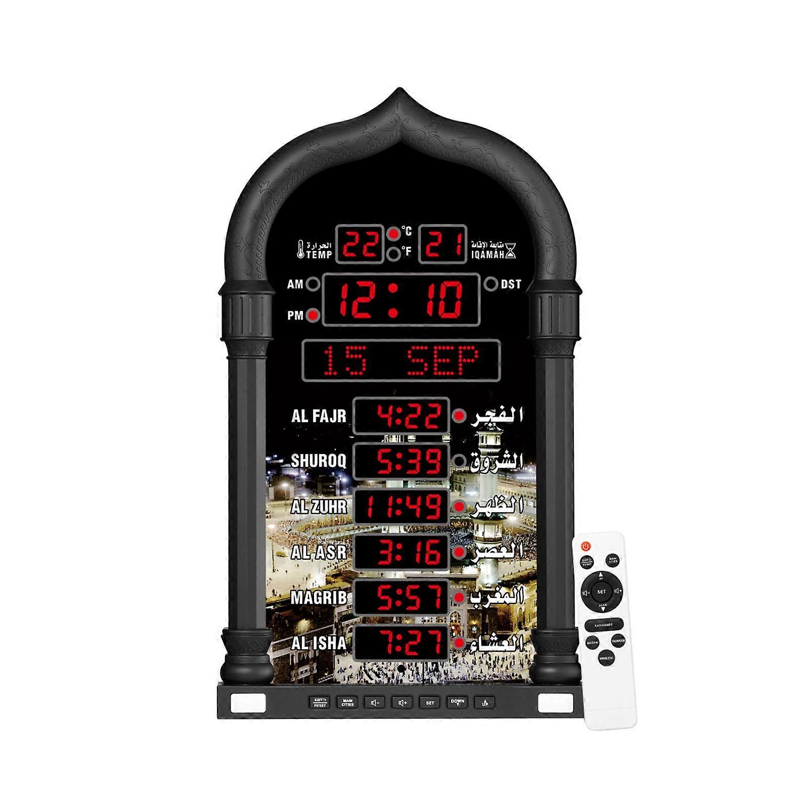 LED Prayer Clock Time Reminding Mosque Prayer Clock Music Playing Azan ...