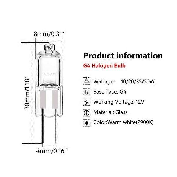 10 pcs halogen bulbs capsule lamps G4-12V-10W G4-12V-10W G4-12V-10W ...