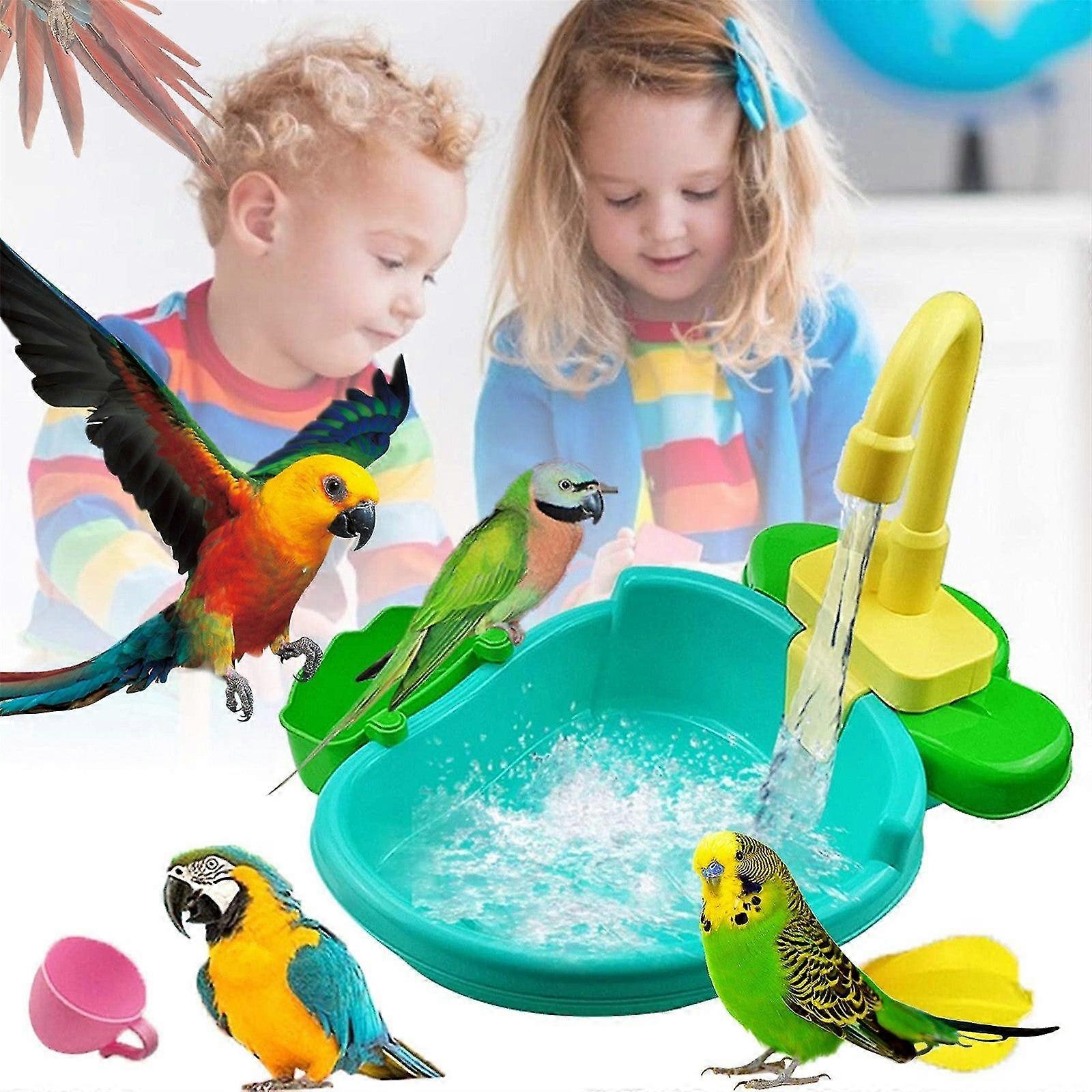 Bird feeder automatic parrot bathtub swimming pool faucet parrot bath ...