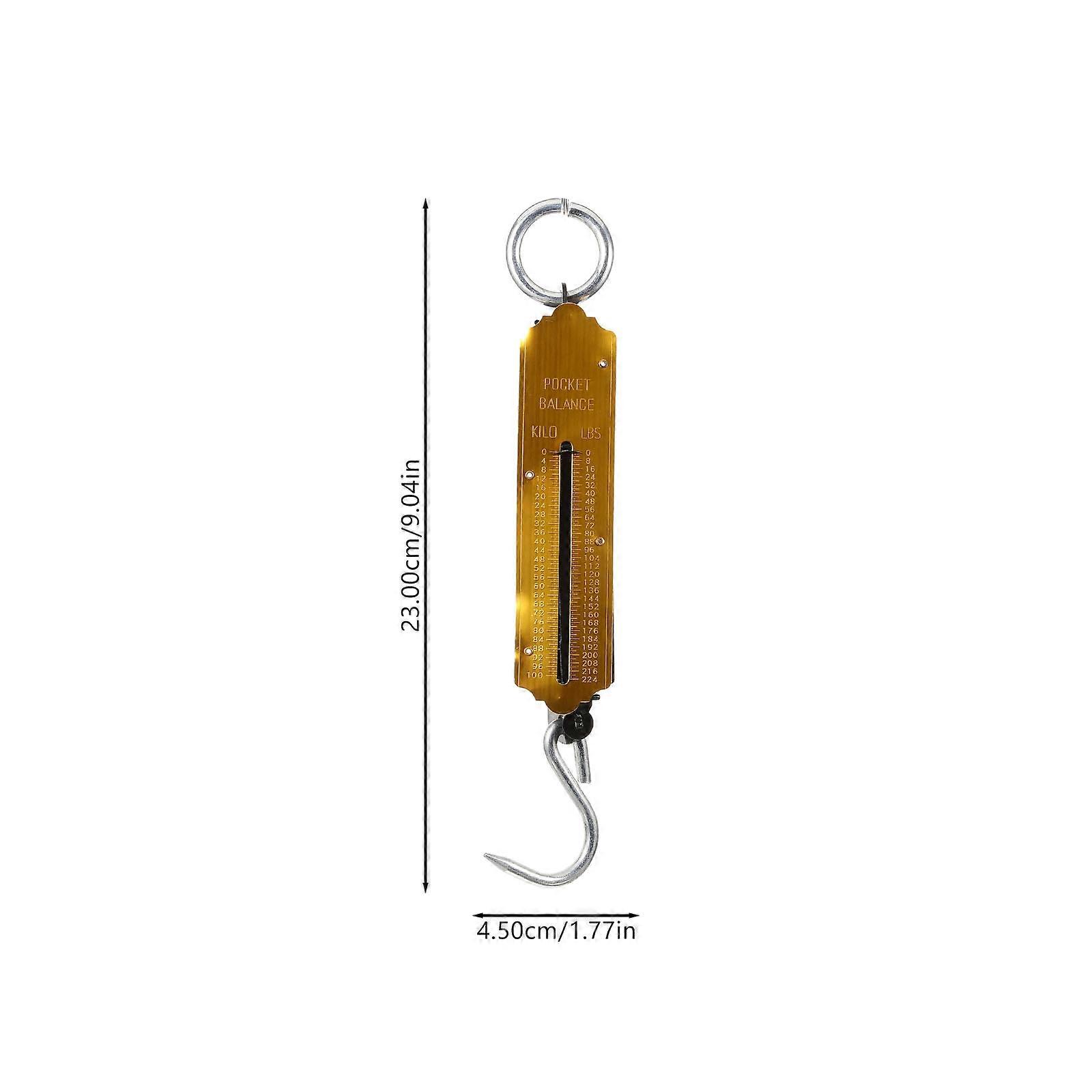 100KG Portable Weighing Vertical Spring Machine Selling Vegetables Scale Mechanical Hanging Hook ...