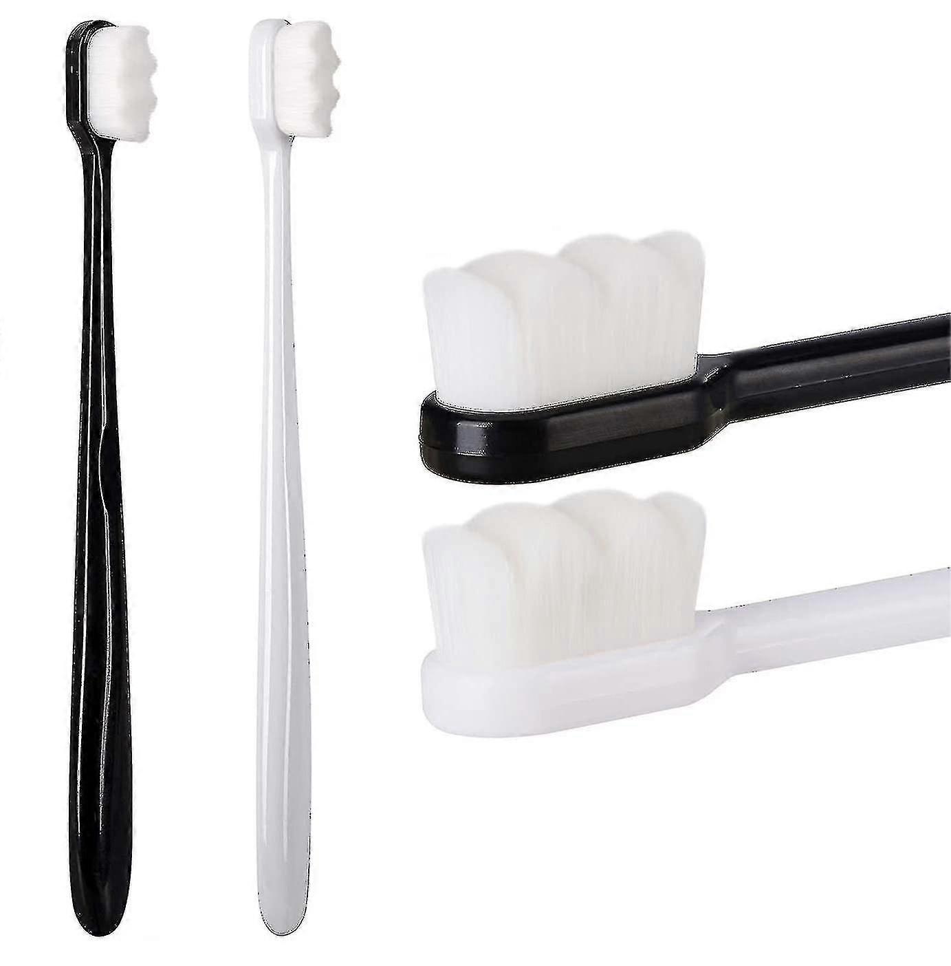 2pcs-all-bristle Nano Toothbrush-wavy White+wavy Black | Fruugo UK