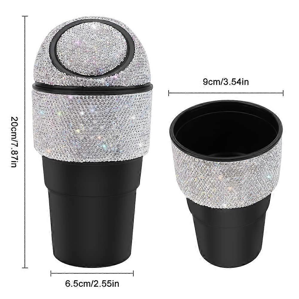 Bling Rhinestone Auto Garbage Can, Bling Car Trash Can with Lid, Mini ...
