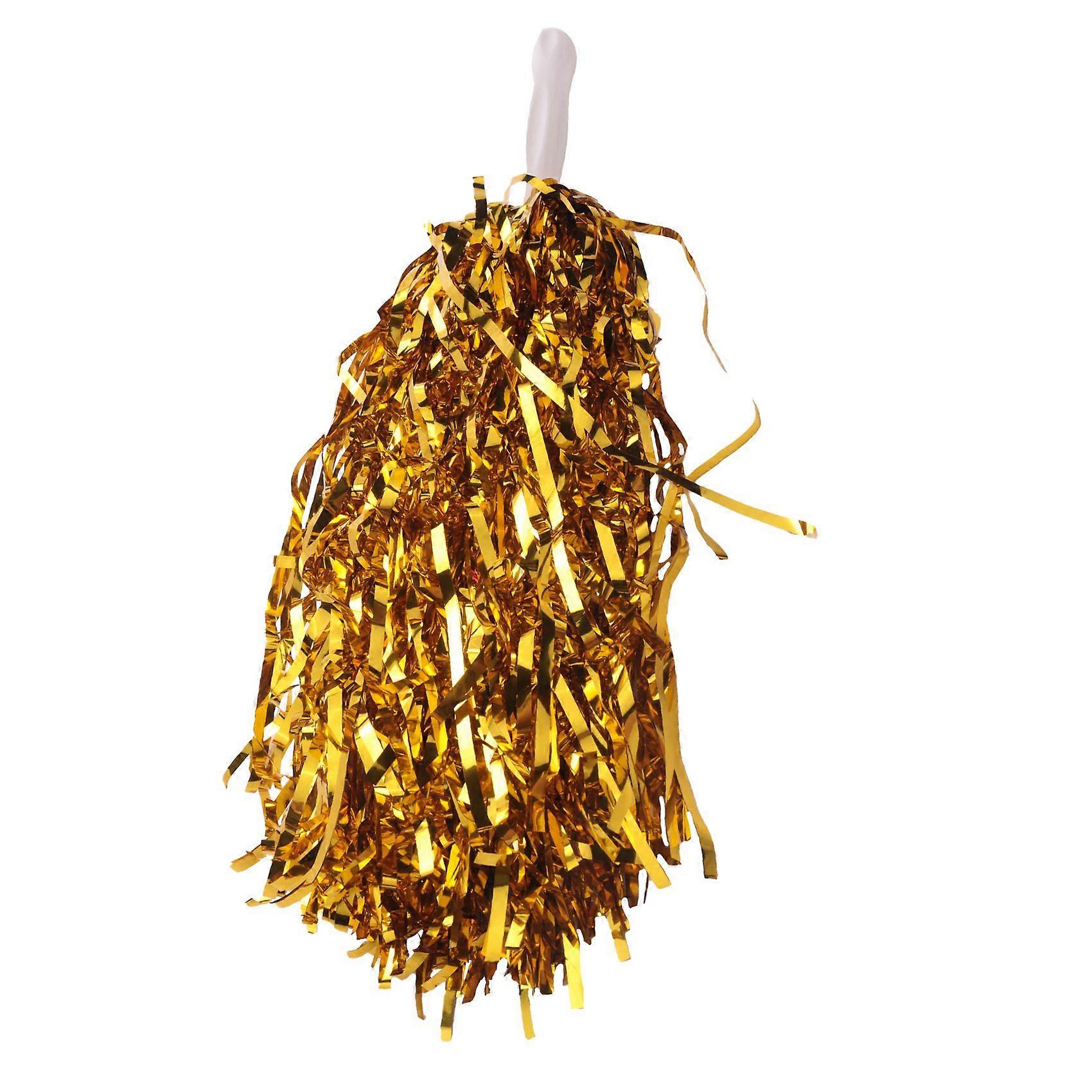 24Pcs Cheerleading Pom Poms Metallic Foil Cheer Pom Poms with Plastic ...