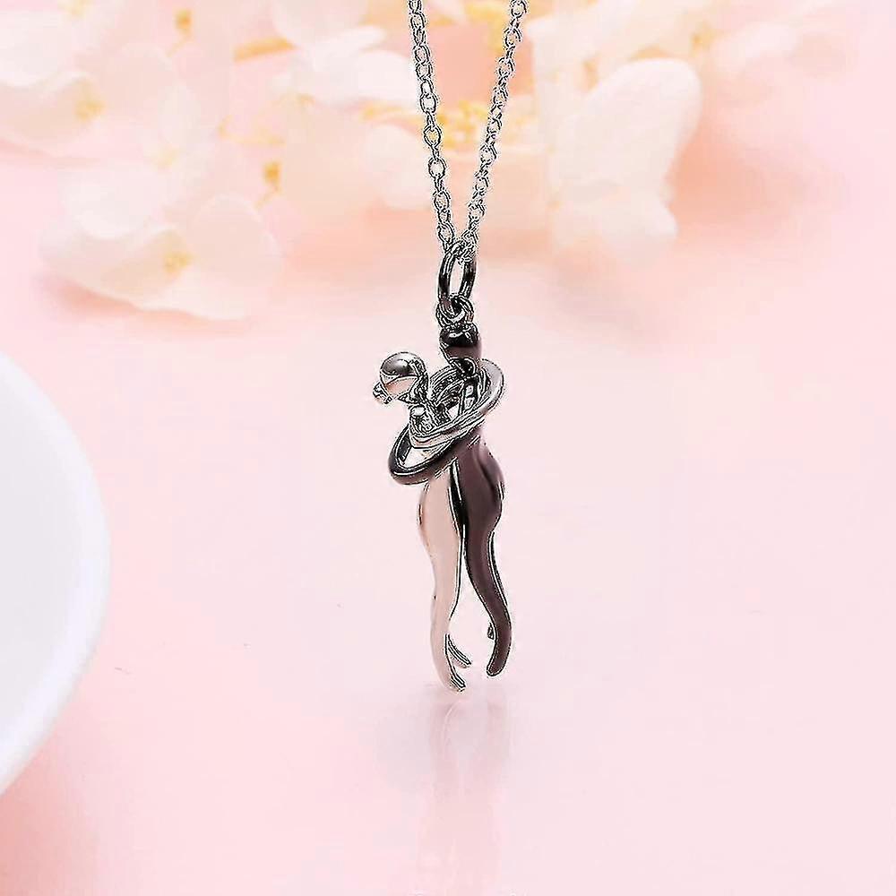Hug Couple Necklace S925 Sterling Silver Hugging Necklace Beloved ...