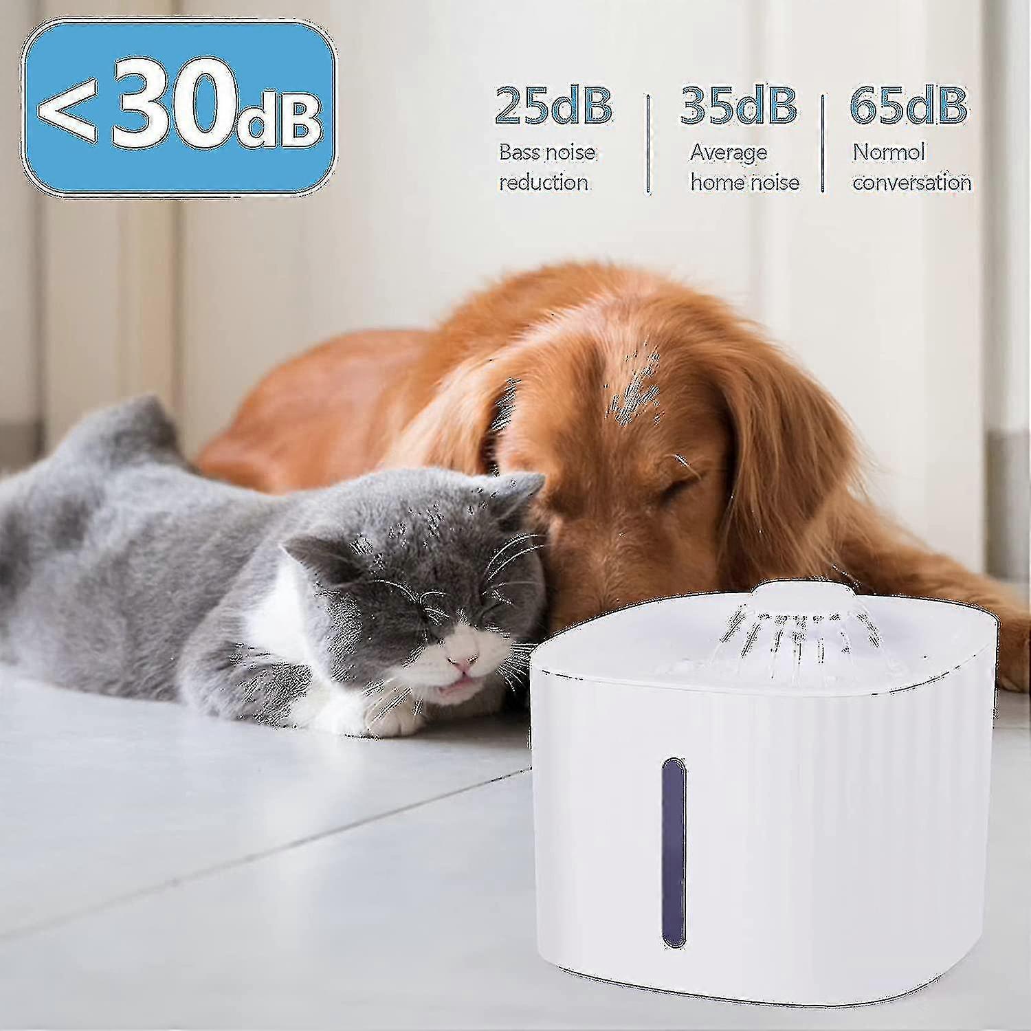 Cat Drinking Fountain, 3l Cats And Dogs Fountain With Water Level ...
