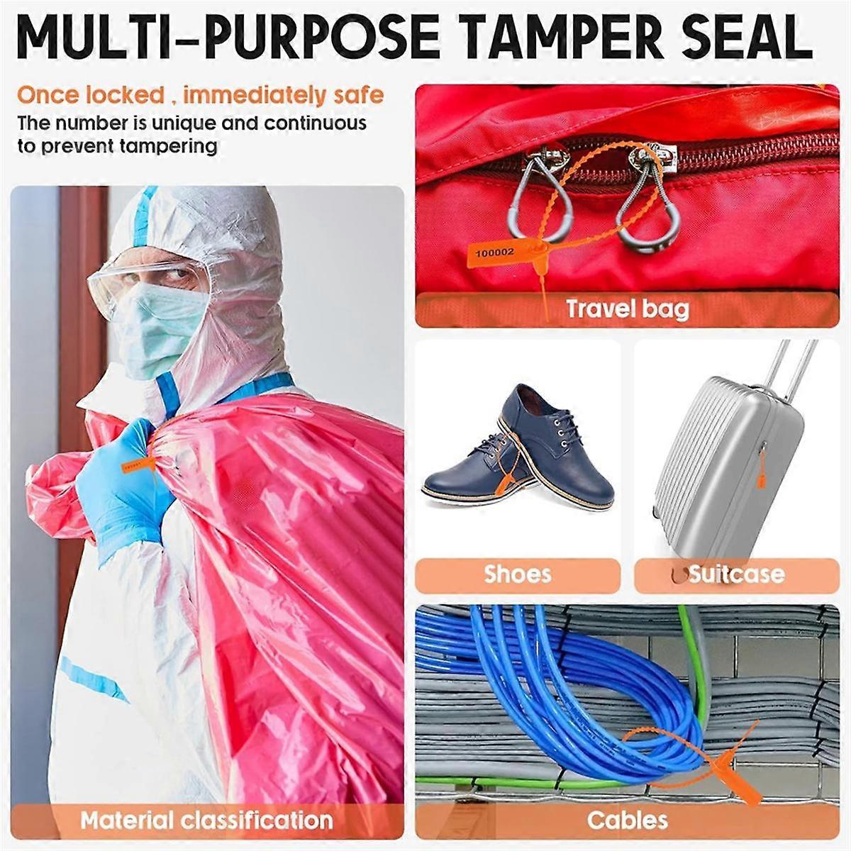 1000 Pcs Plastic Tamper Seals Tags Security Tags Seals Safety Numbered ...