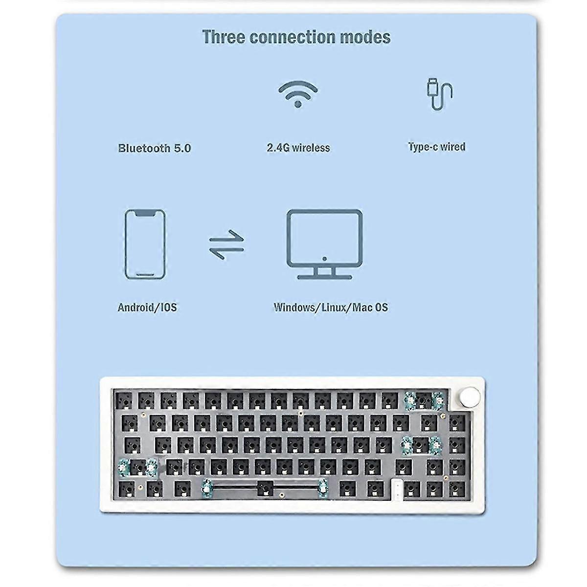Gmk67 Mechanical Keyboard Kit Hot-swappable 3-mod Bluetooth 2.4g ...