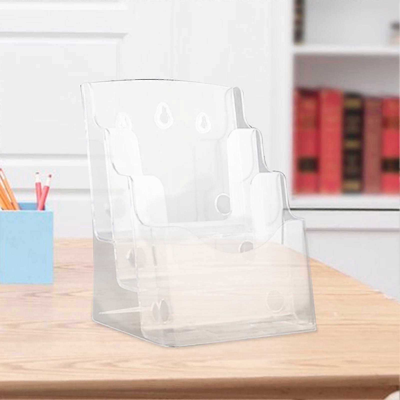 Acrylic Brochure Holder 3-Tier Brochure Display Stand with Divider Wall ...