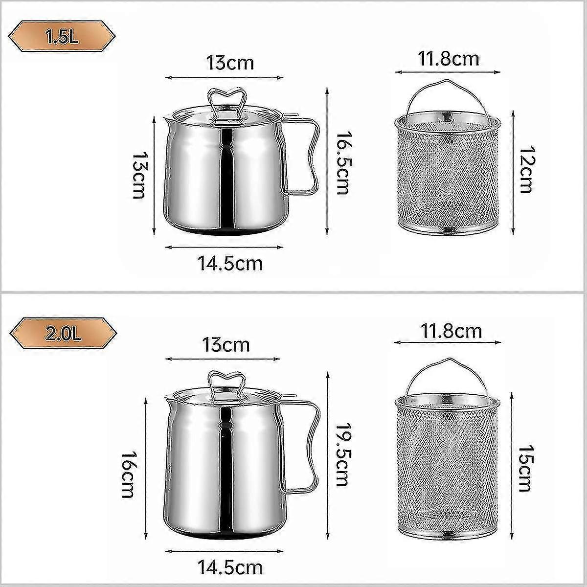 Stainless Steel Oil Filter Pot, 304 Stainless Steel Large Capacity ...