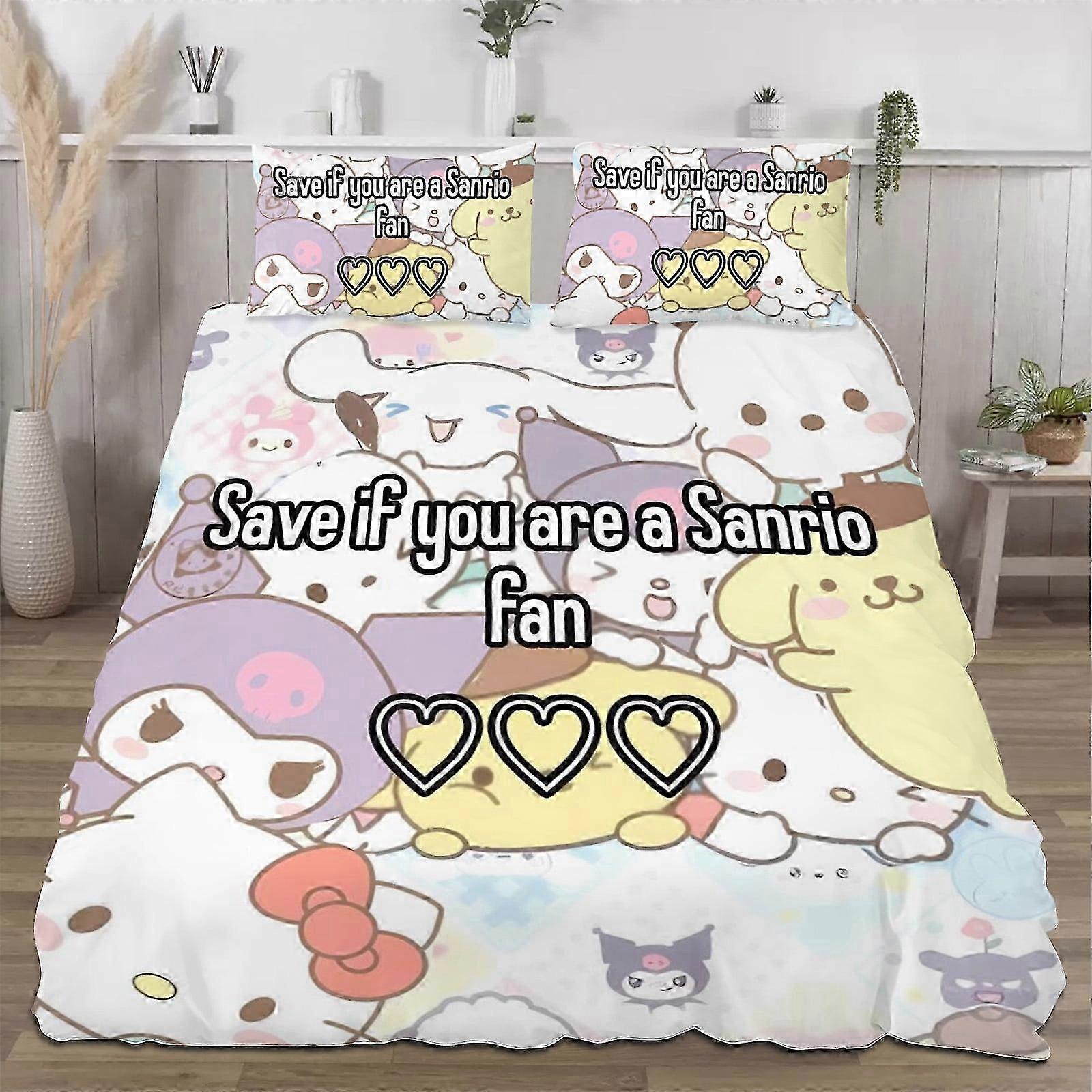 v2180 Bed Sheets Sanrio Soft3D Printed Duvet Cover Bedding Set with ...
