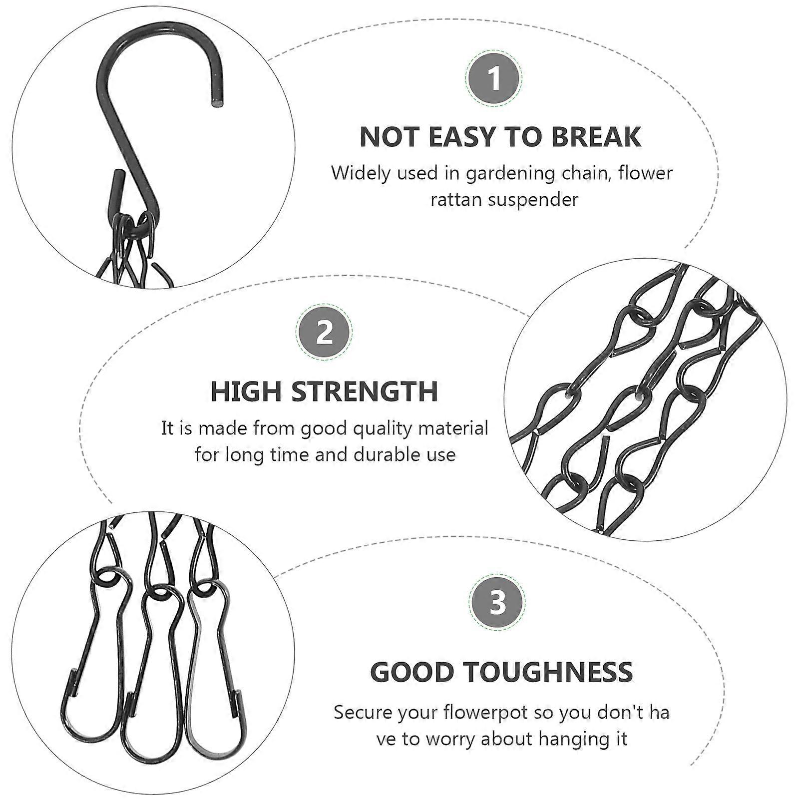 4 Pcs Black Metal Basket Plant Pot Replacement Chain Welcome Signs ...