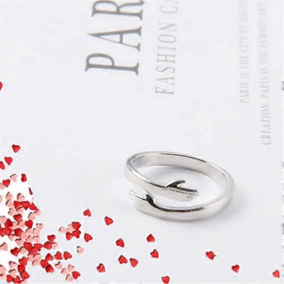 2Pcs Hug Ring,925 Sterling Silver Hug Rings for Women Men Girls Love ...