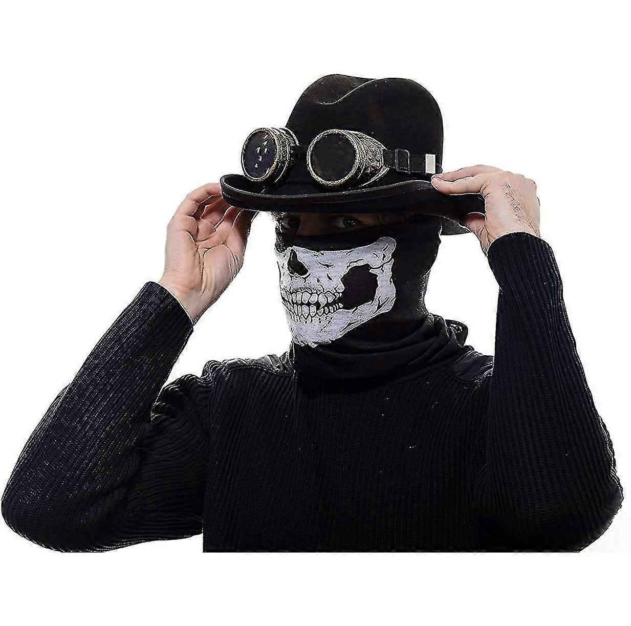 3 Piece Seamless Skull Face Tube Mask Motorcycle Face Mask For ...