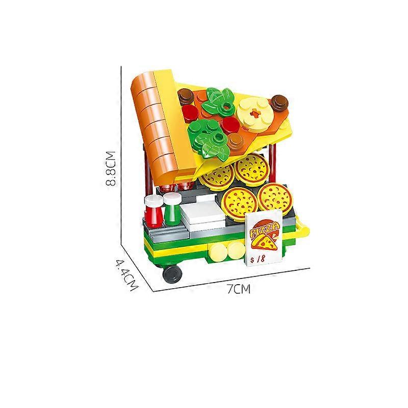 Creative Mini Street View Series BBQ Stall French Fry Shop Pizza Shop ...