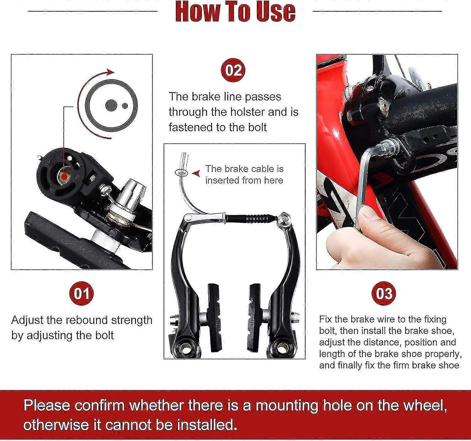 Complete MTB/Hybrid Bike Brake Set - Black Front & Rear Brakes with ...