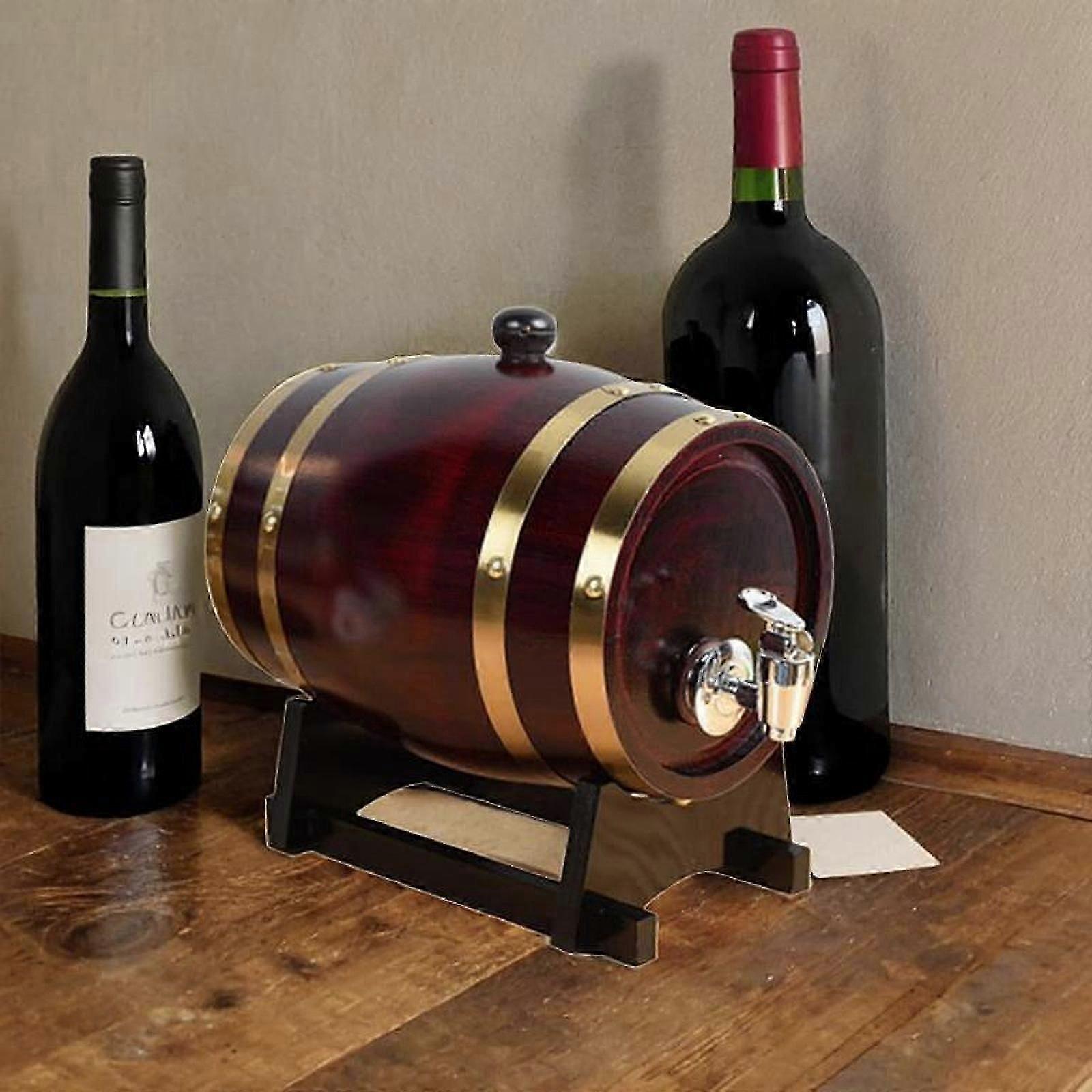 Wooden Aging Barrel with Stand Gift Retro with Spigot, Beer Barrel Wine ...