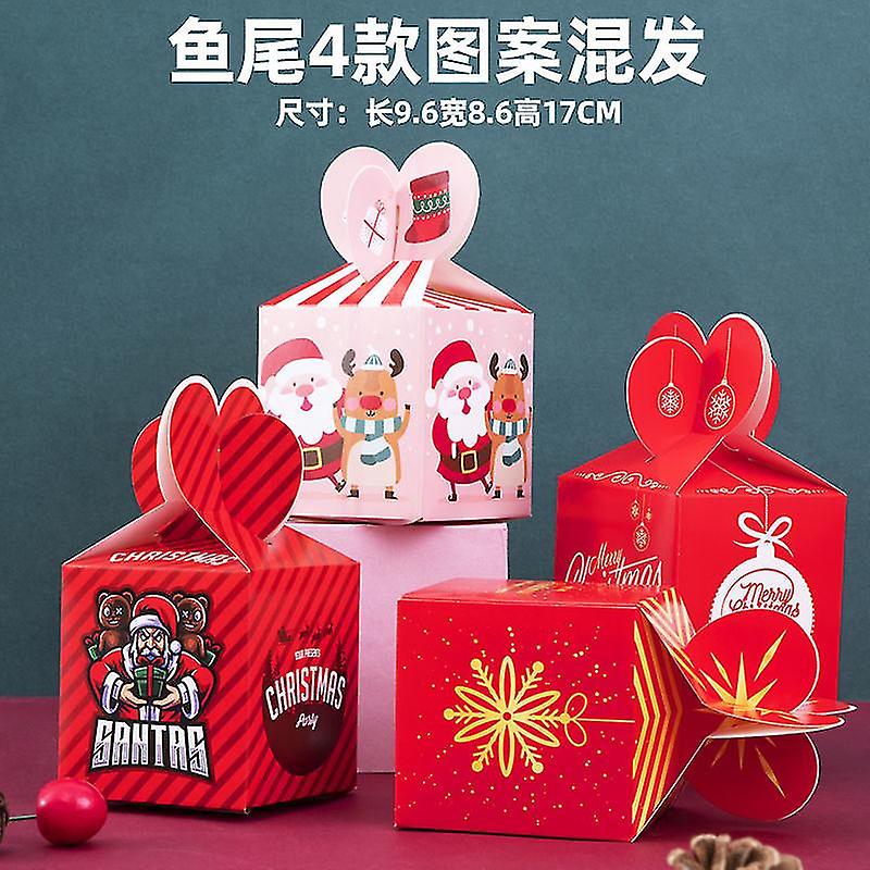 Random Style 10pcs Christmas Apple Box Christmas Fruit Packing Box ...