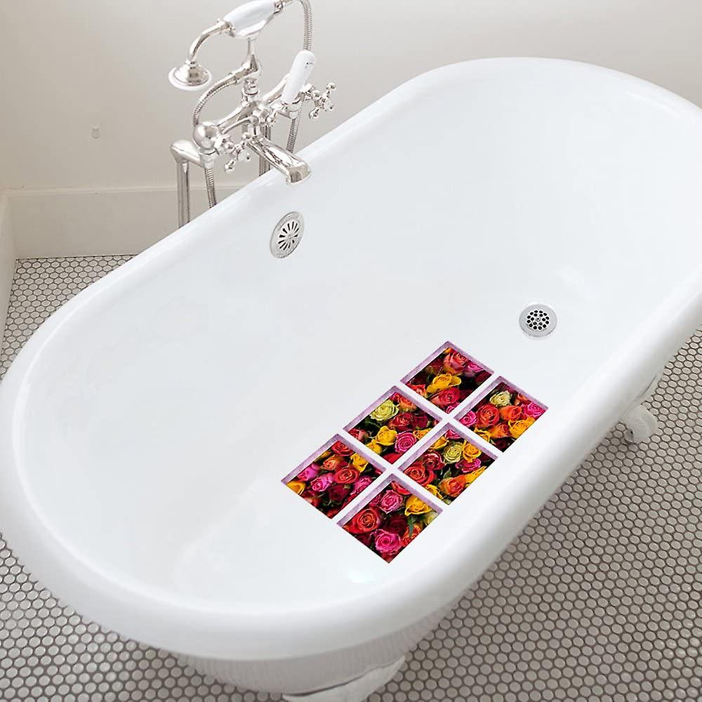15cm*15cm Bath Strips Stickers Flower Pattern Square 3d Non-slip ...