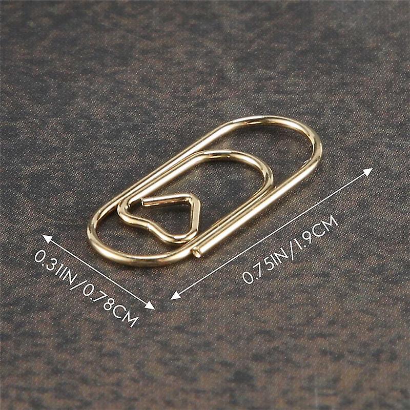 150 Pieces Gold Cute Paper Clips Mini Clips Heart Shaped Paperclips ...