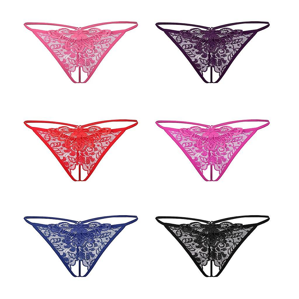 Sexy Sheer Lace Crotchless Panties G String T Back Thong Blue | Fruugo UK