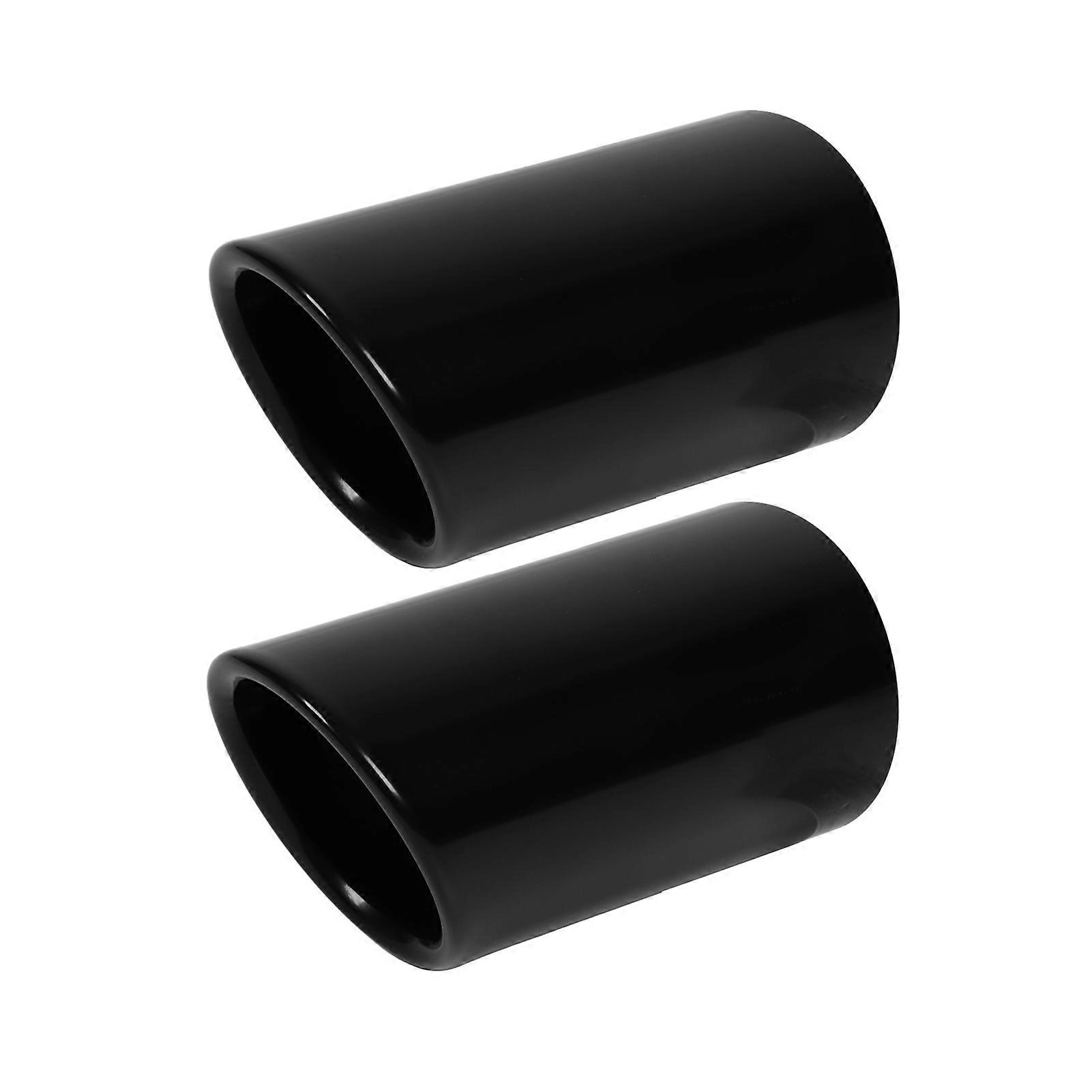 Stainless Steel Gloss Black Exhaust Tailpipe Tip - 2pcs Car ...