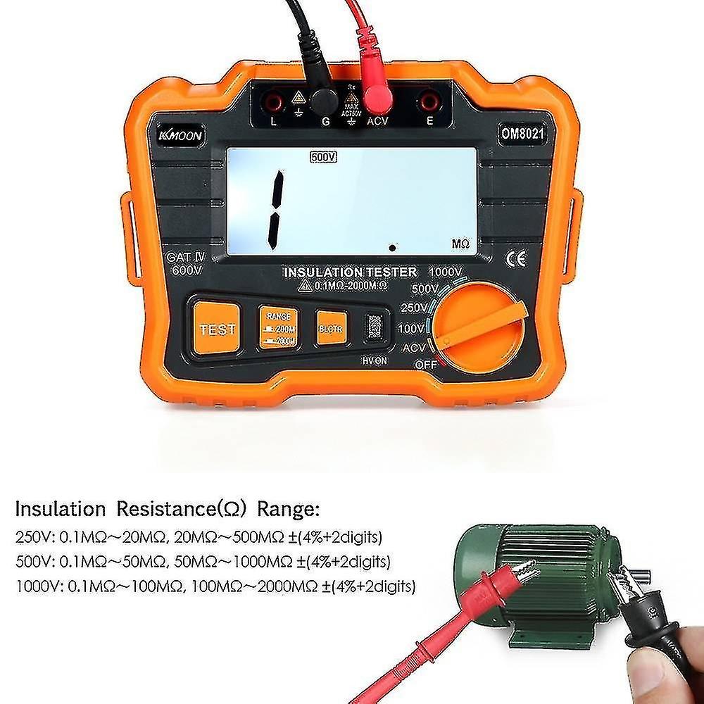 Insulation Resistance Tester Dcv Acv Meter 1000v Ground Megohmmeter ...