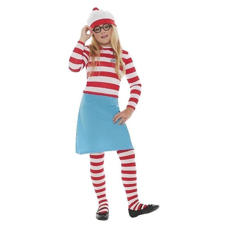 Wheres Wally? Wenda Child Costume Kids Red White Blue Girls | Fruugo UK