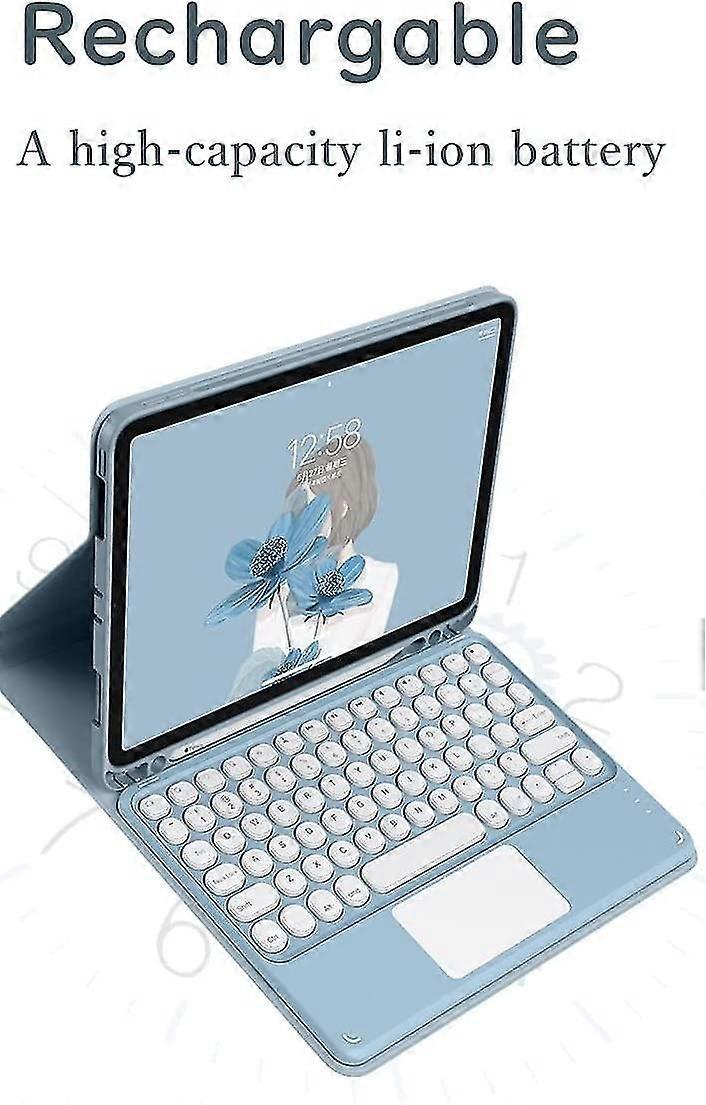 Ipad 6 Ipad 5 Air 2 Pro 9.7 Inch Keyboard Case With Touchpad Cute Round ...