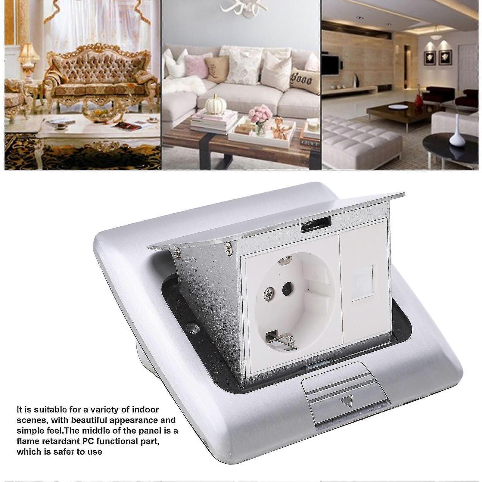 Floor Socket Waterproof Good Sealing Embedded Safe Practical Silver ...